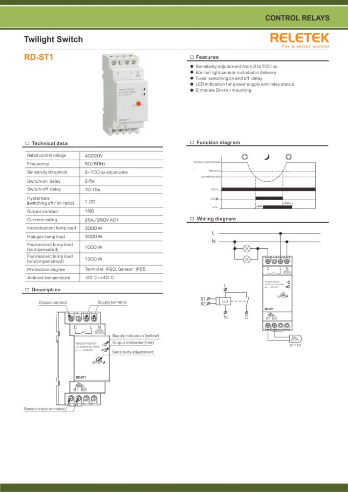 RD-ST1 Twilight Switch – RELETEK – Gala Multi Sukses