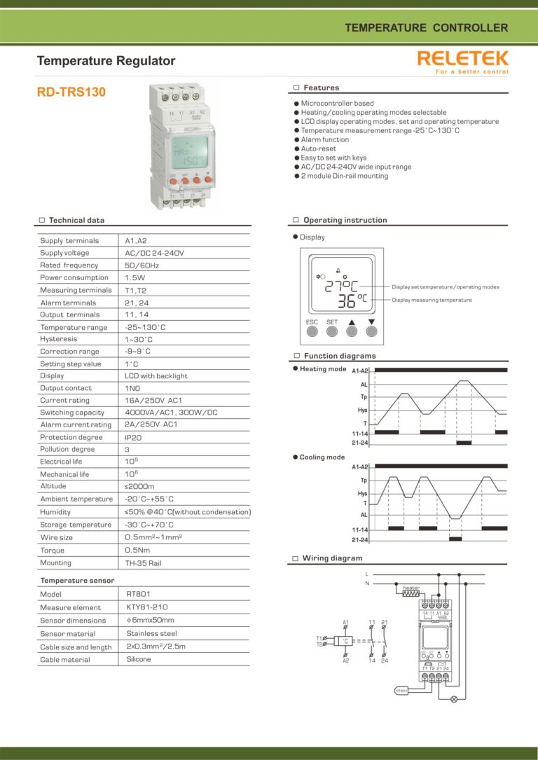 RD-TRS130 Temperature Regulator/Controller – RELETEK – Gala Multi Sukses