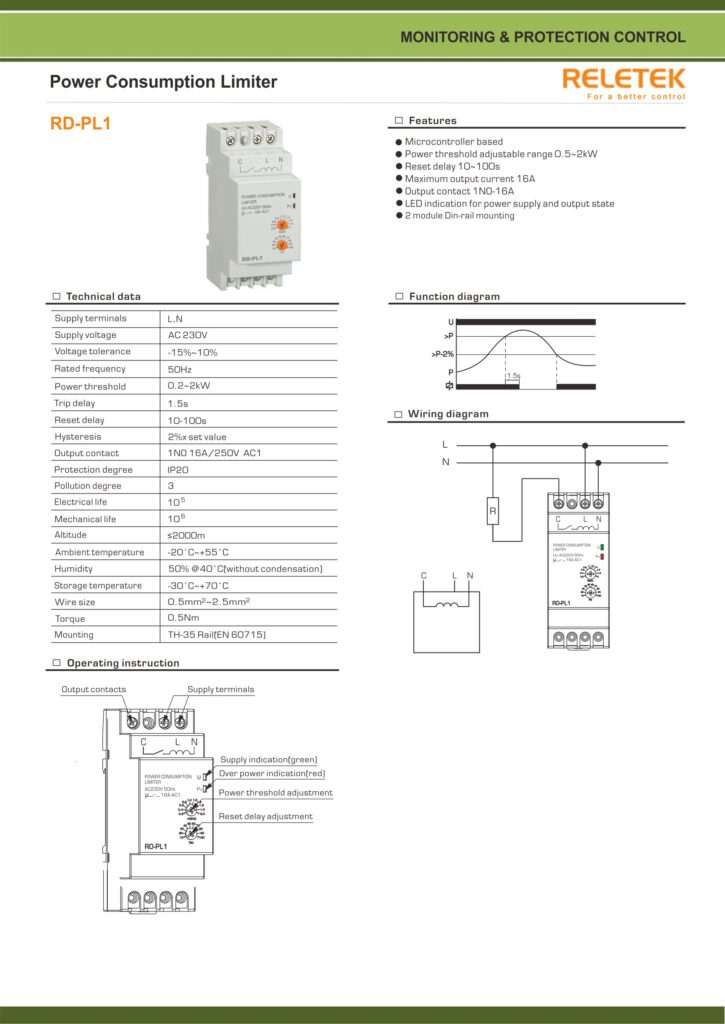 RD-PL1 Power Consumption Limiter – RELETEK – Gala Multi Sukses